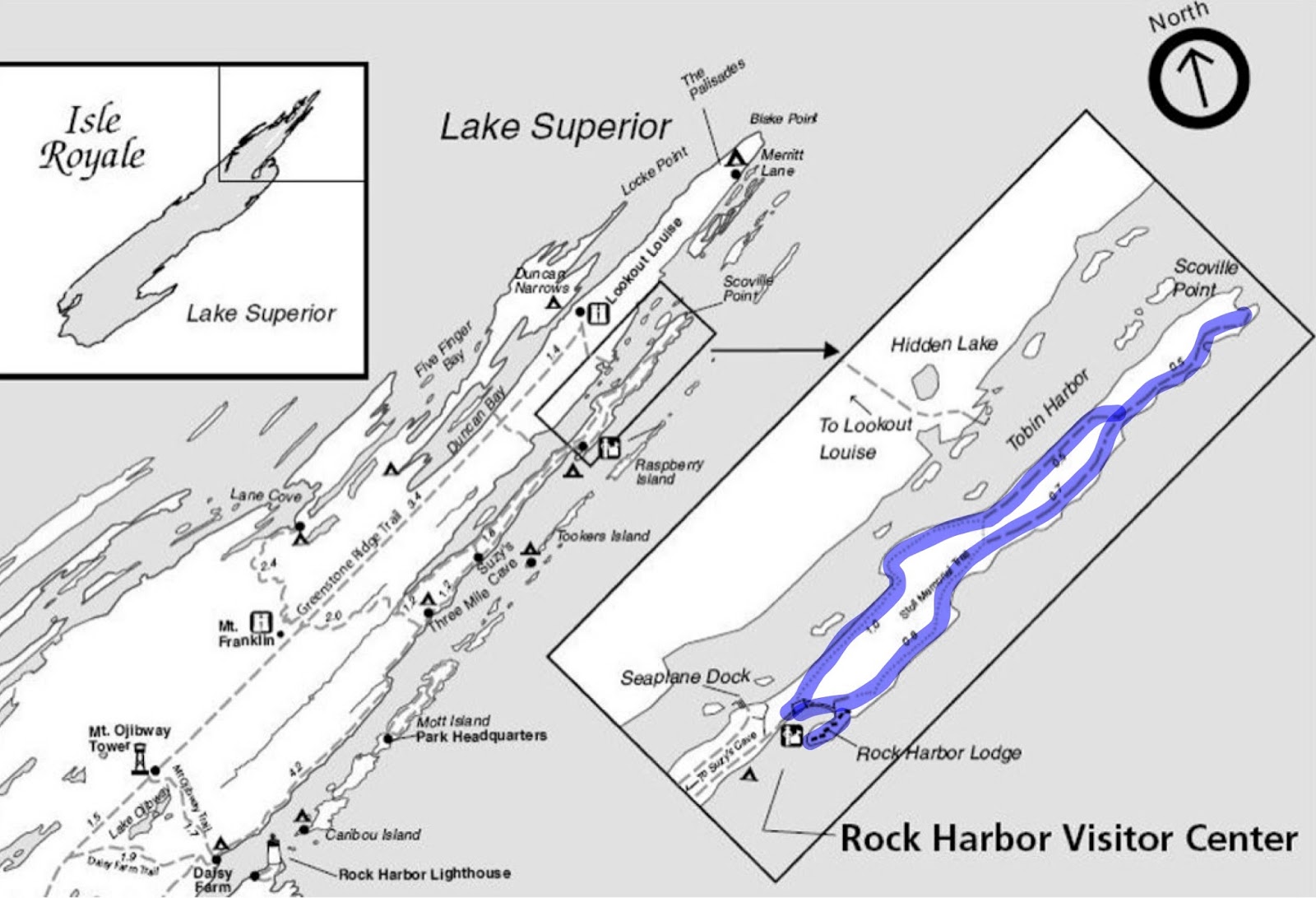 Cliffs and Ruins: Isle Royale 2017, Day 1: Rock Harbor and the Stoll Trail