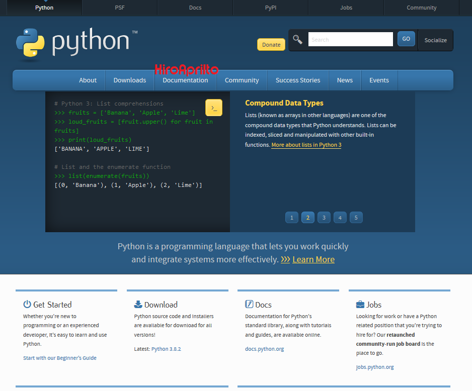 Pengenalan dasaar dan Pengertian Bahasa Pemerograman Python - HIRO APRI ...