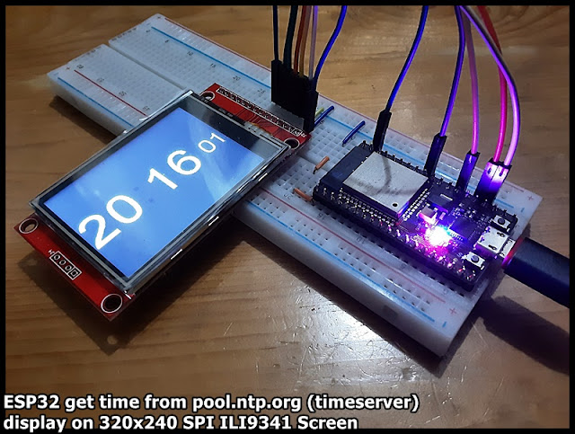 Arduino-er: ESP32 get time from pool.ntp.org (timeserver) display on ...