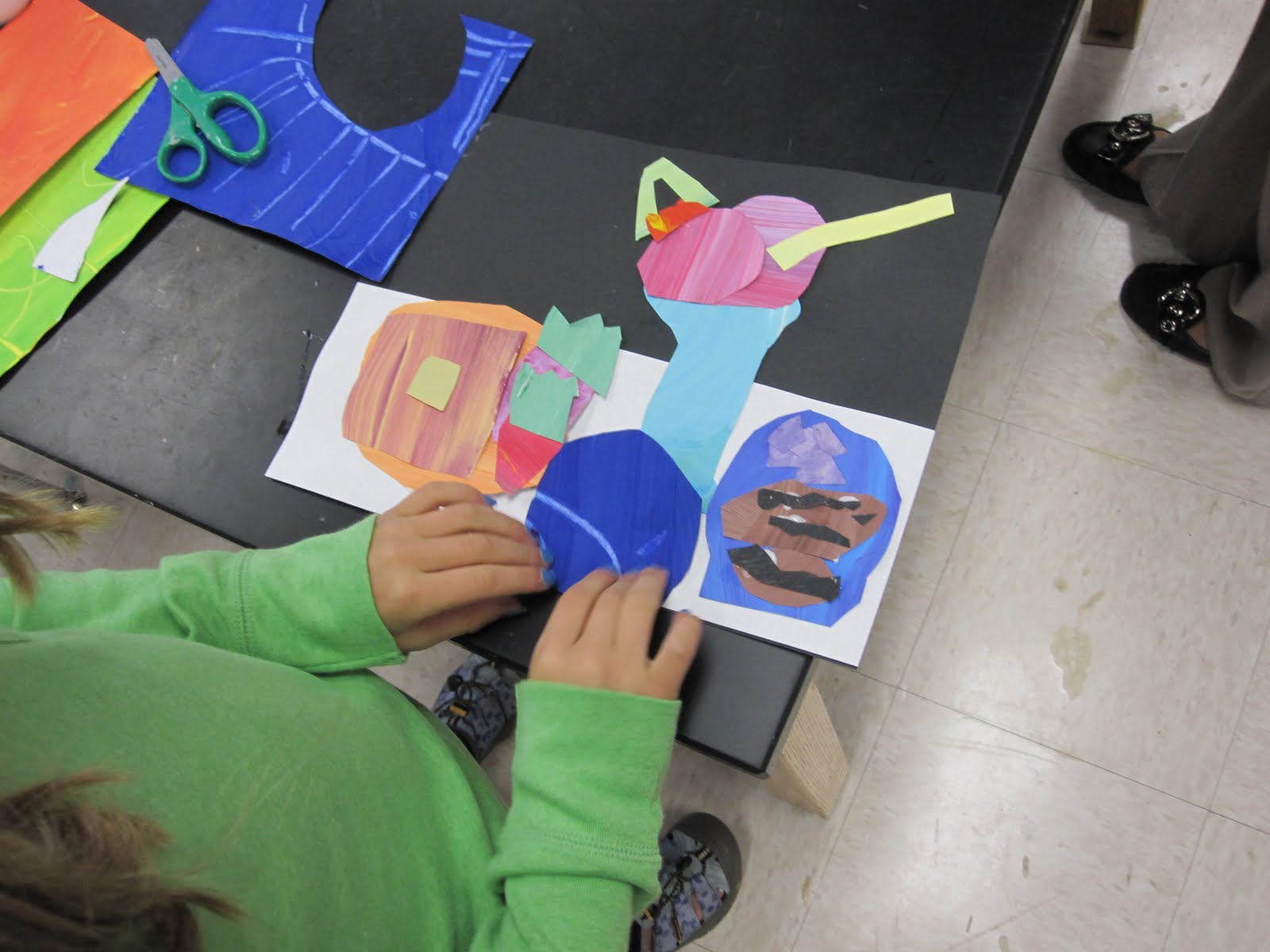 South School Art Studio: Fourth Grade Painted Paper Collage