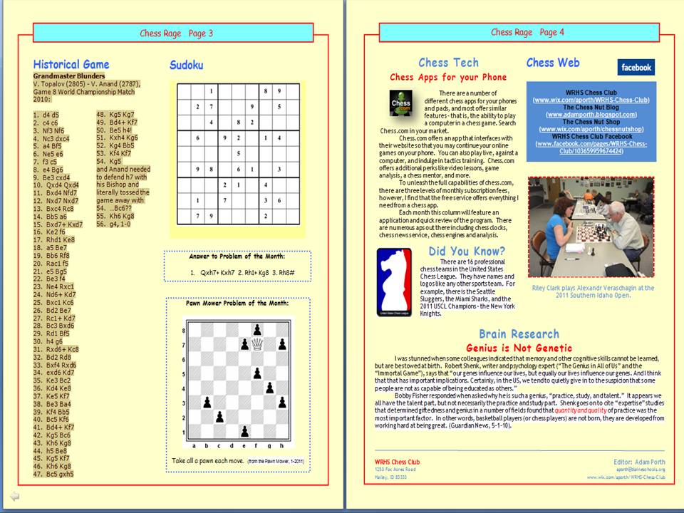 Chess Nut Blog: Chess Rage Newsletter Resurrection