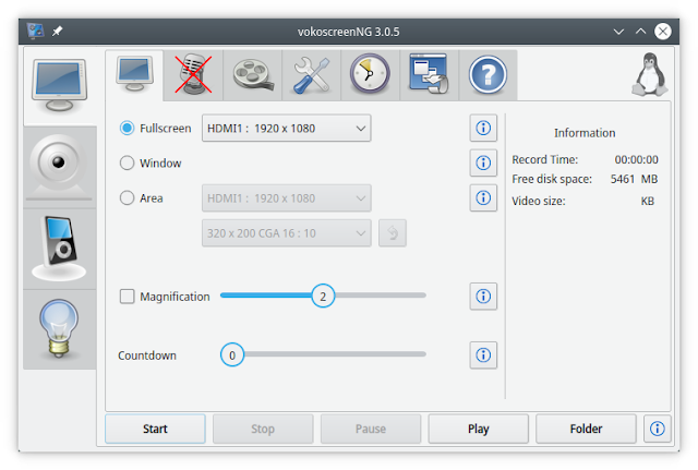 برنامج Vokoscreen-NG تصوير الشاشة في لينكس وويندوز