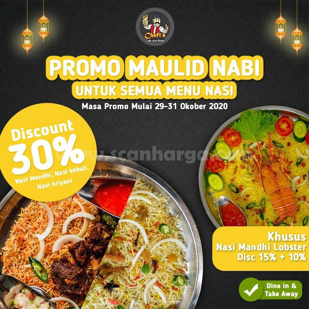 Chefis Resto Promo Maulid Nabi - Diskon 30% untuk semua Menu | scanharga