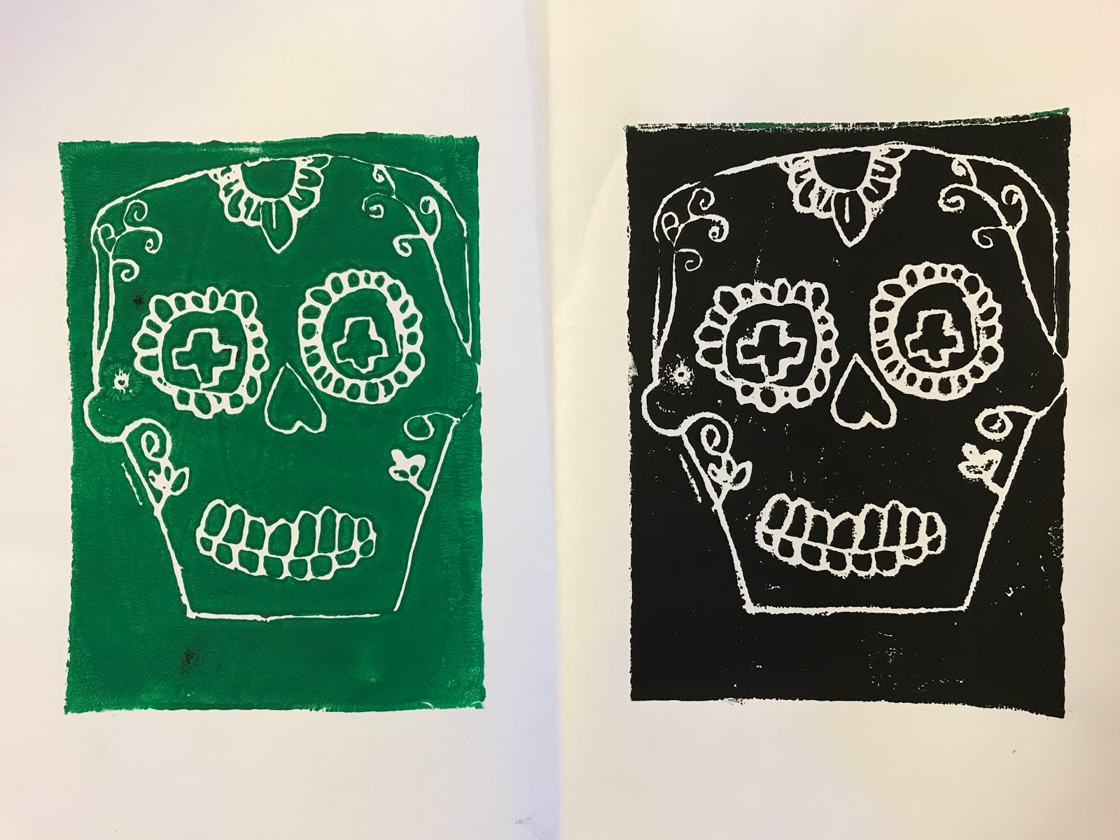Elements of the Art Room: 5th Grade Printmaking Calaveras 💀 or Sugar Skulls