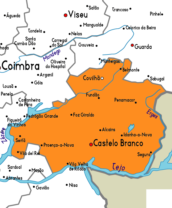 Castelo Branco Mapa da Cidade | Mapa Regional da Região de Portugal Brasil