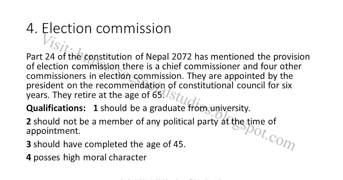 Election commission and its functions