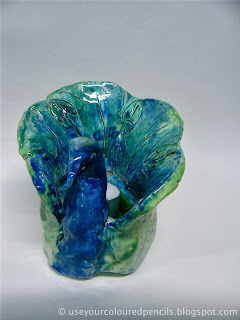 Use Your Coloured Pencils: Ceramic Peacocks