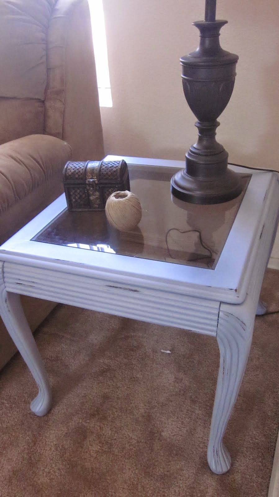 My Rustic Relics: Blue oval coffee table