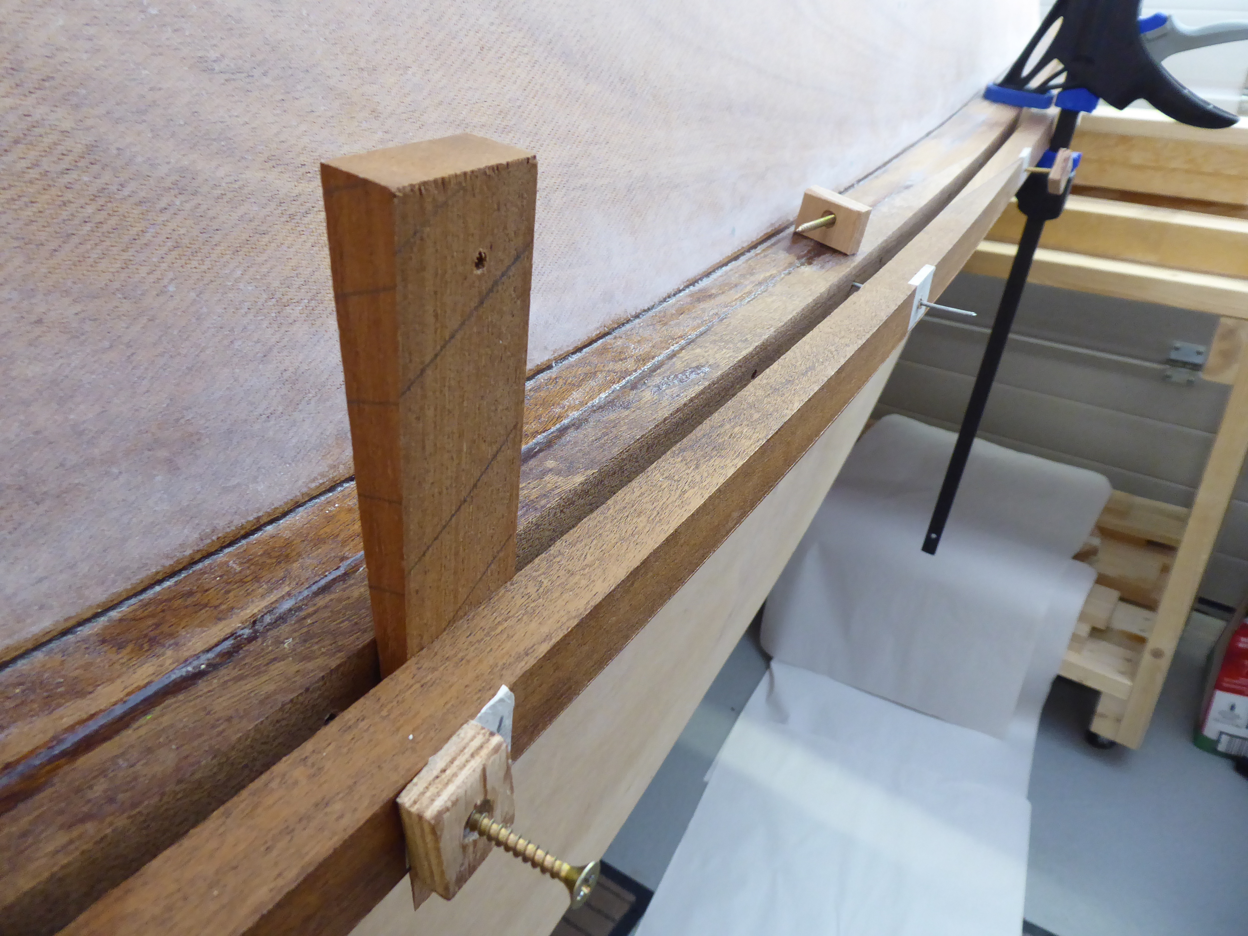 The Eynsham PocketShip: Rub Rails | Port Third Laminate Installation