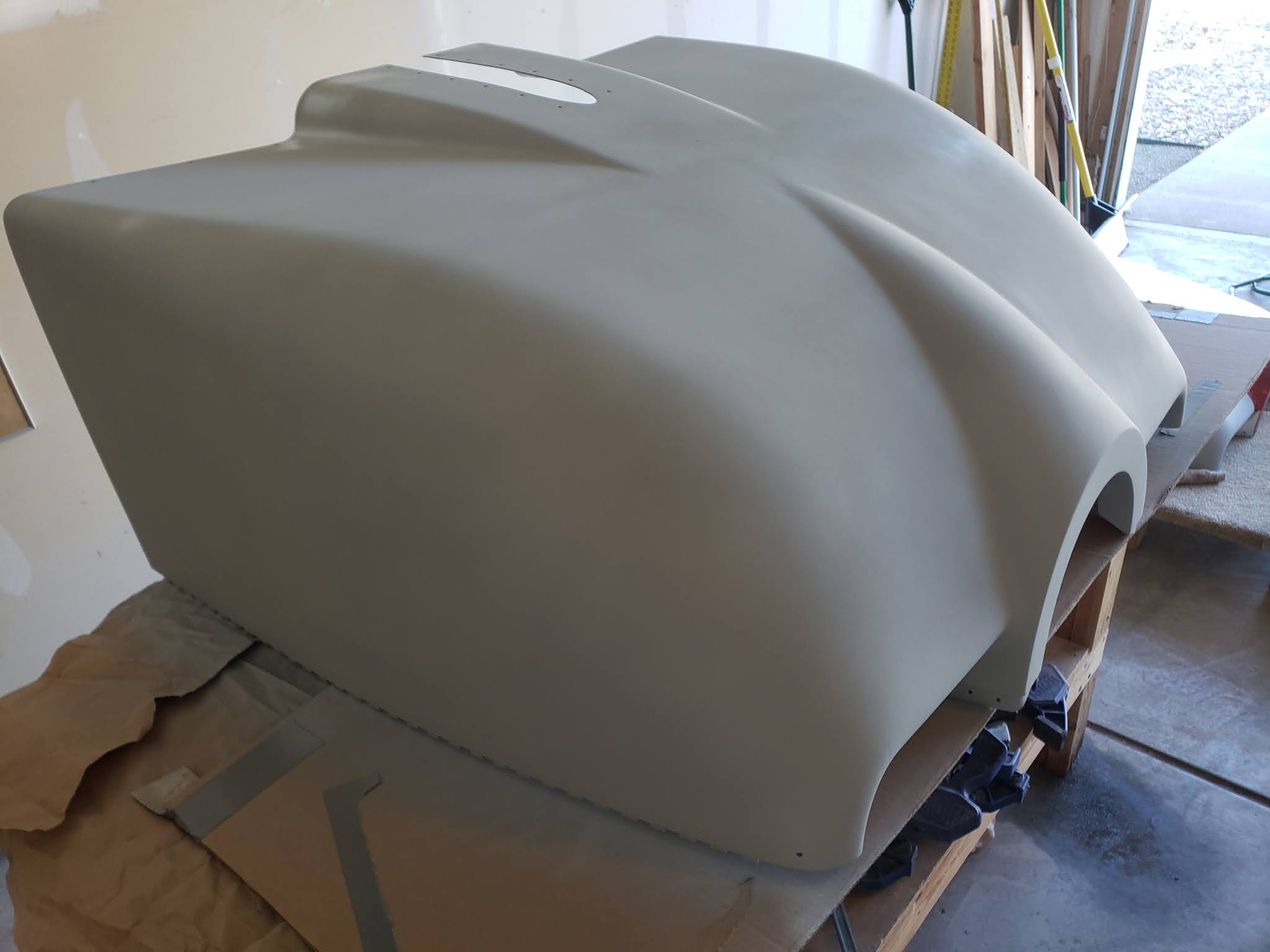 E's Van's RV-14A: Painting: Bottom cowl paint prep.