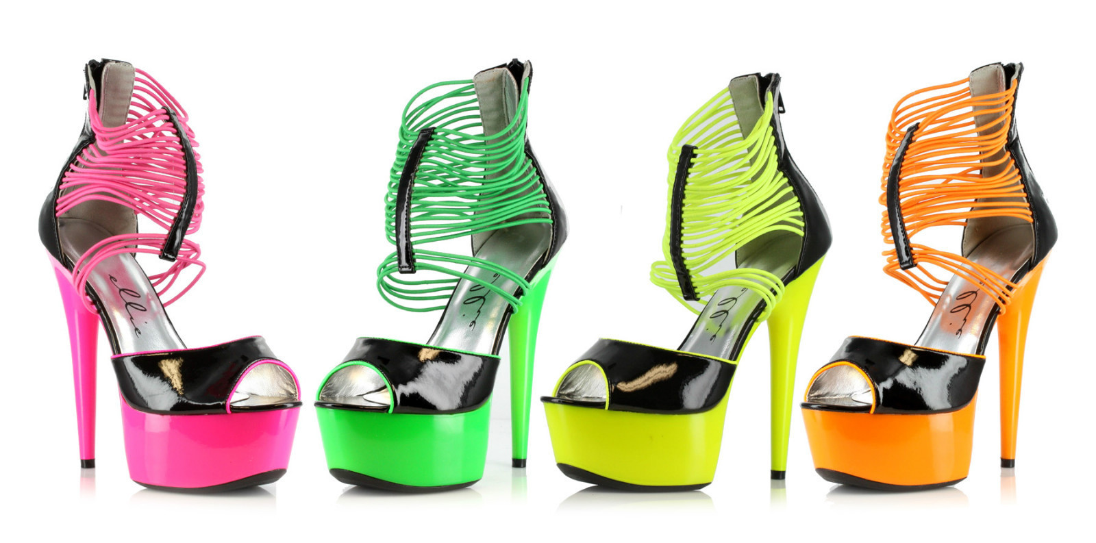 Pop Chics: Neon ankle stripped high heels stilleto!!!