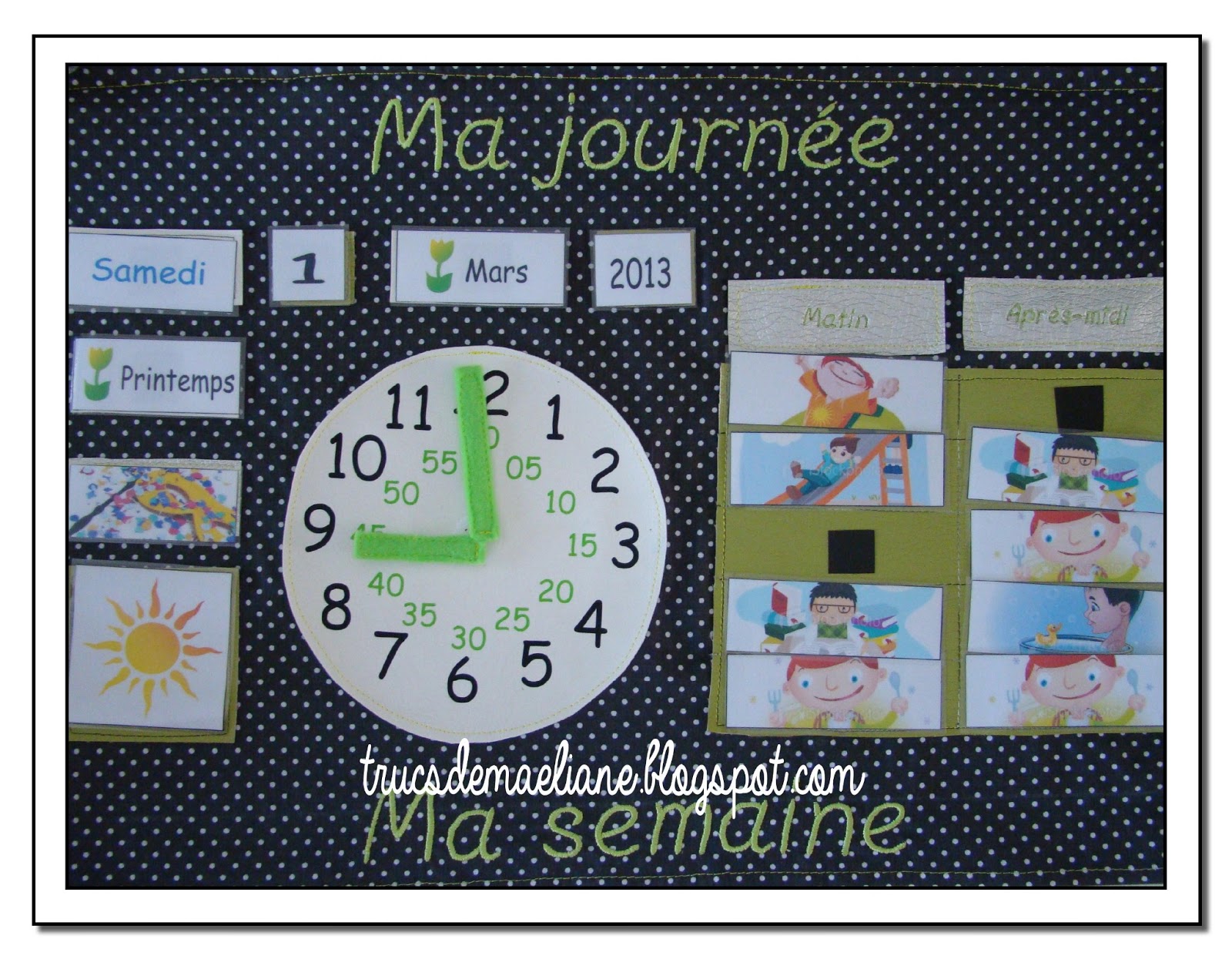 Trucs de Maëliane, le blog.: Tableau d'apprentissage du temps