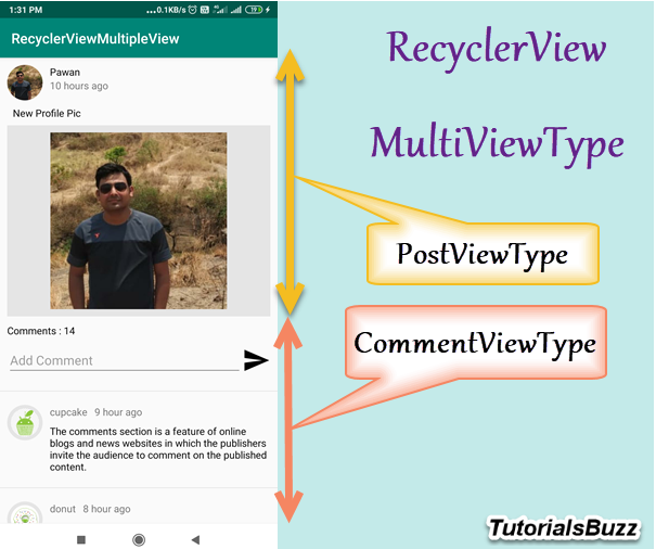 Tutorialsbuzz Android Recyclerview Multiviewtype