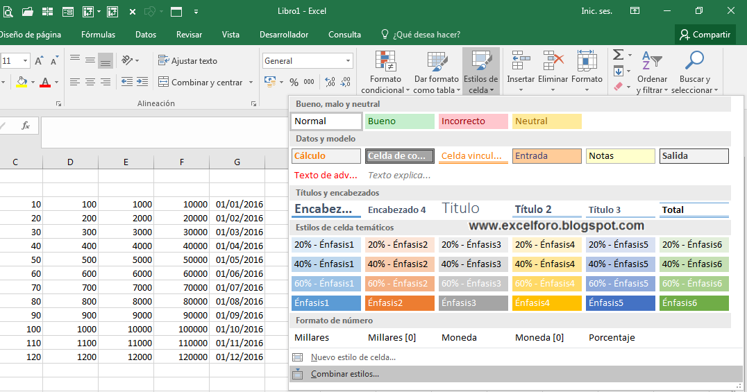 Los Estilos de Celda en Excel | EXCEL FORO: Un blog de Excel
