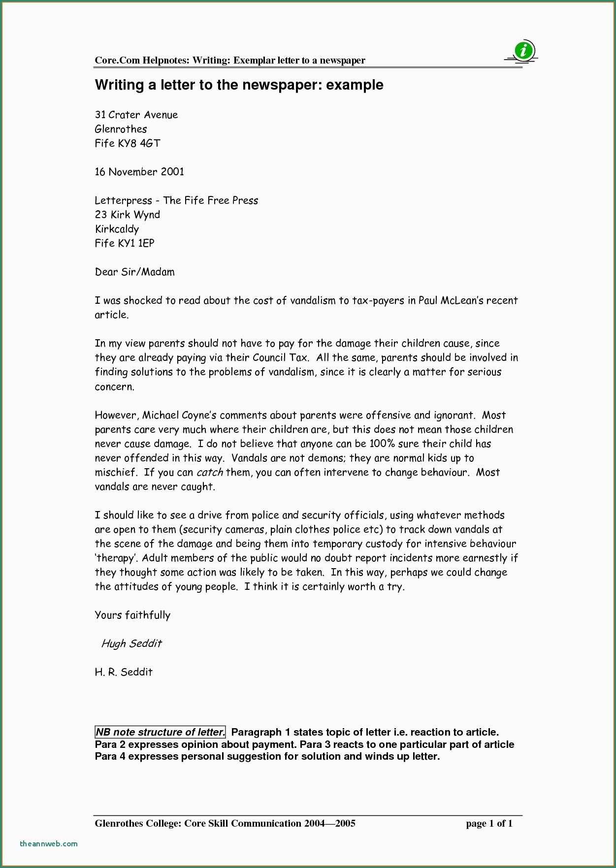 Format For Letter To The Editor Formal Letter format-for-letter-to-the-editor-formal-letter