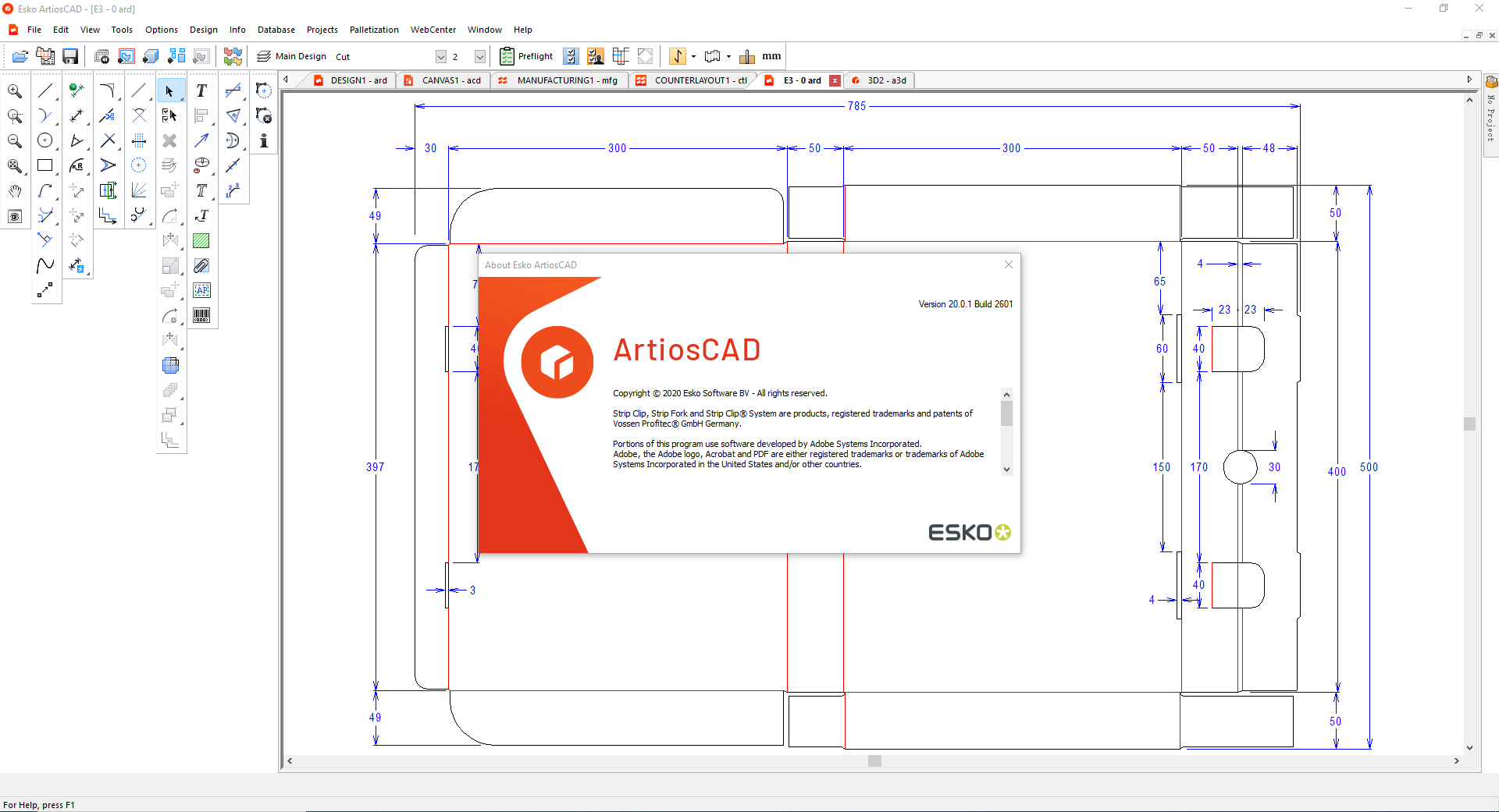 Software Solution: ESKO ArtiosCAD 21.03 , ArtiosCAD 18.1.1 , ArtiosCAD 20.0.1 , Artios cad