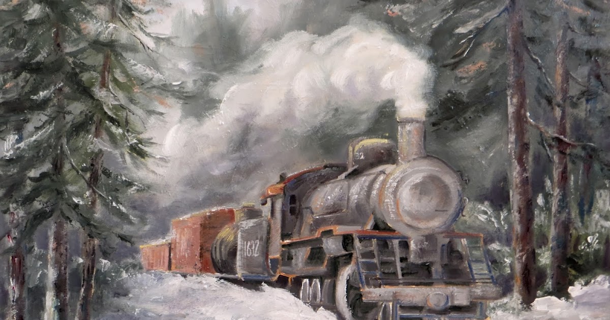 Tammie Dickerson's Artistic Journey: Winter Train - Engine 1632