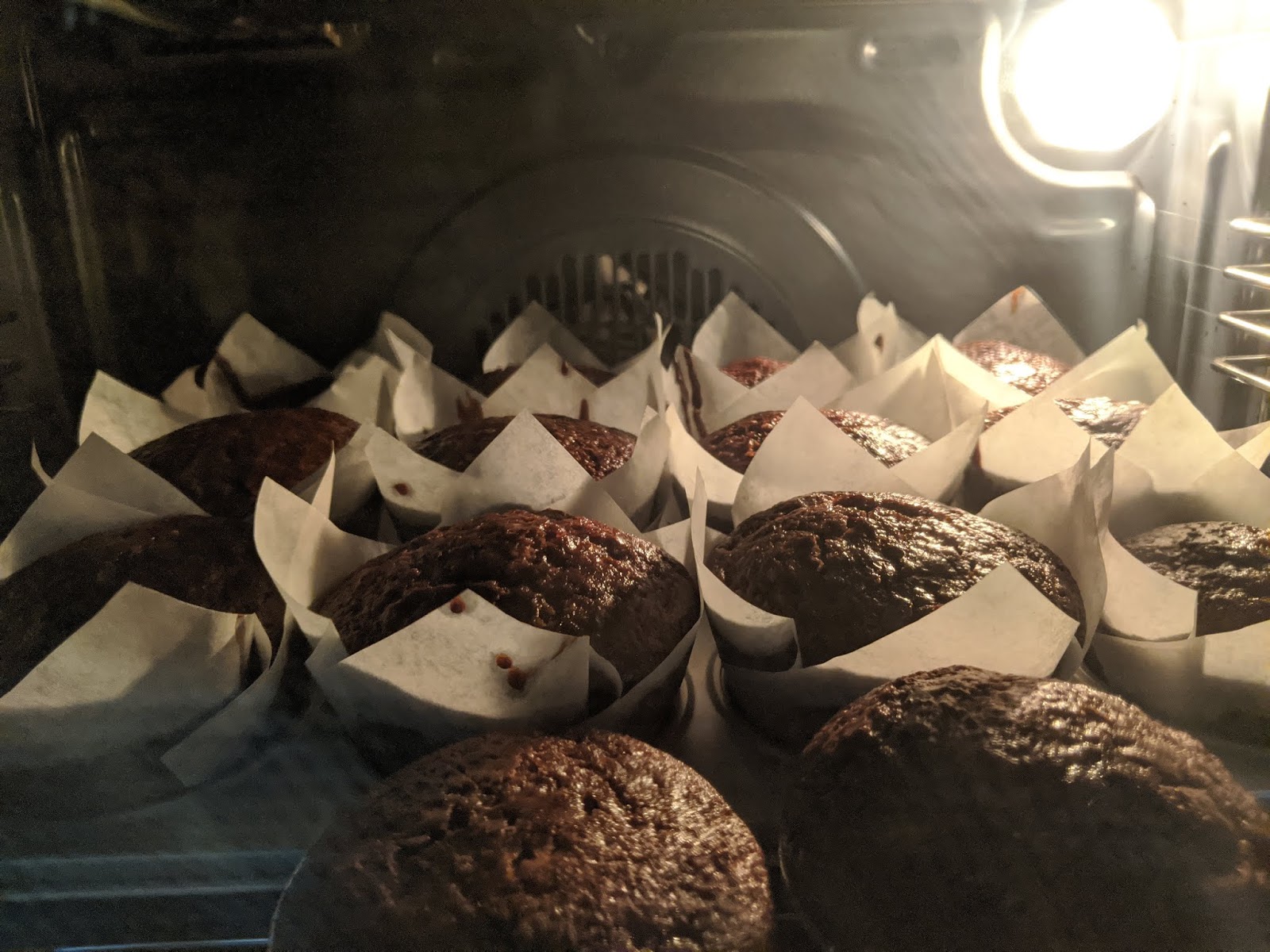 Muffins y bizcochos de chocolate con descartes de masa madre (sourdough ...