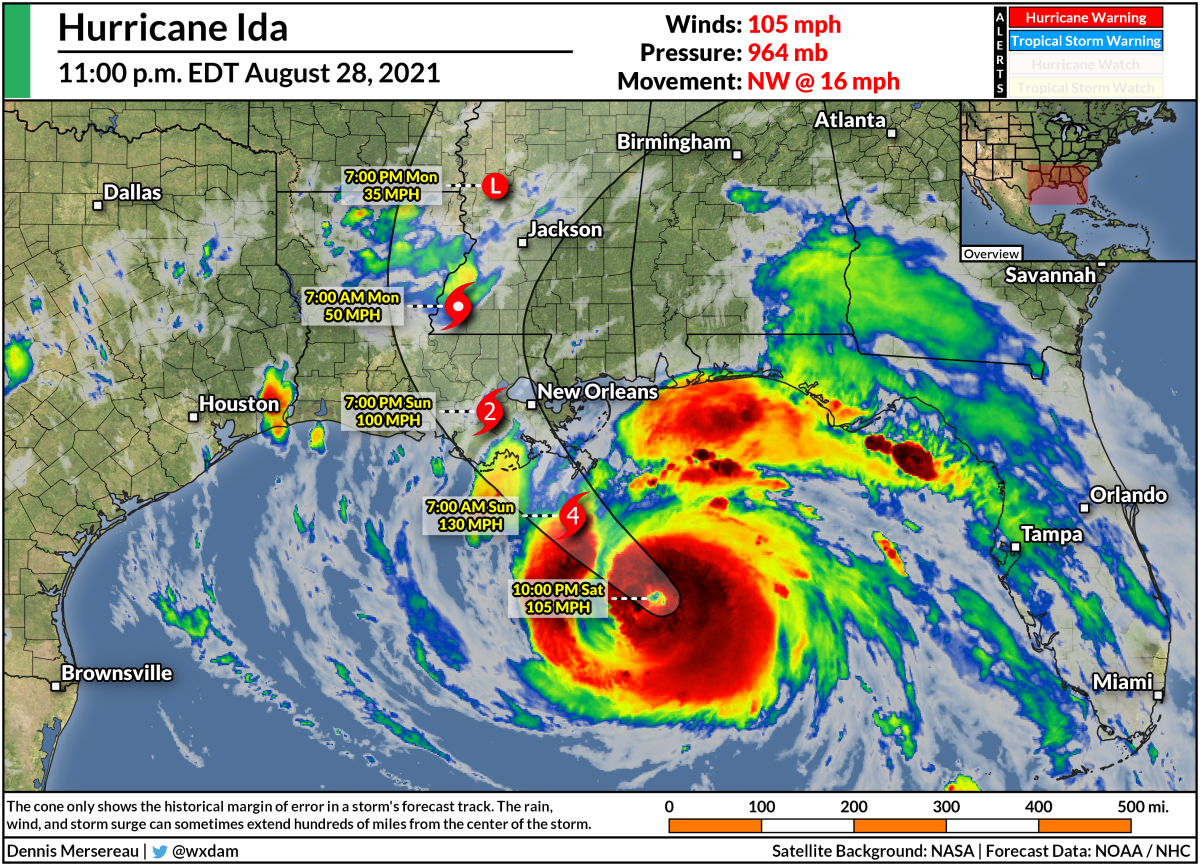 Hurricane Ida On Track To Hit Louisiana As A Powerful Hurricane On ...