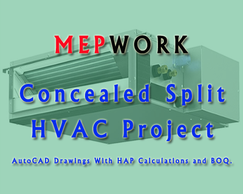 AutoCAD Plans DWG for Concealed Split HVAC Project