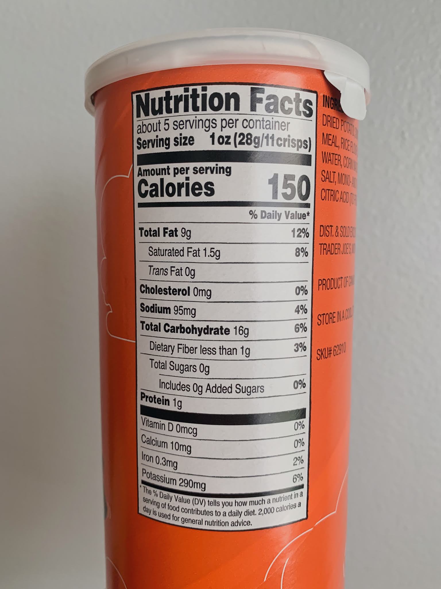 Trader Joe's Sea Salted Saddle Potato Crisps