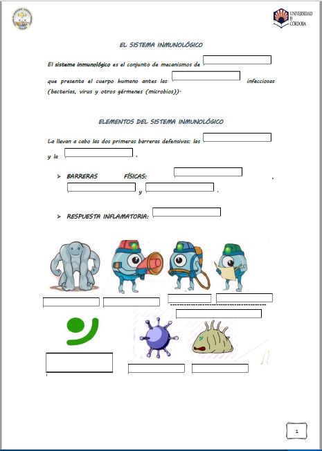 SISTEMA INMUNOLÓGICO: ACTIVIDADES MANUALES