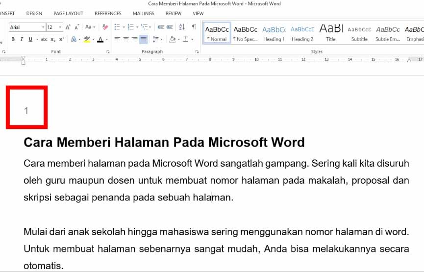 Cara Memberi Halaman Pada Microsoft Word - Sobat-Tutorial