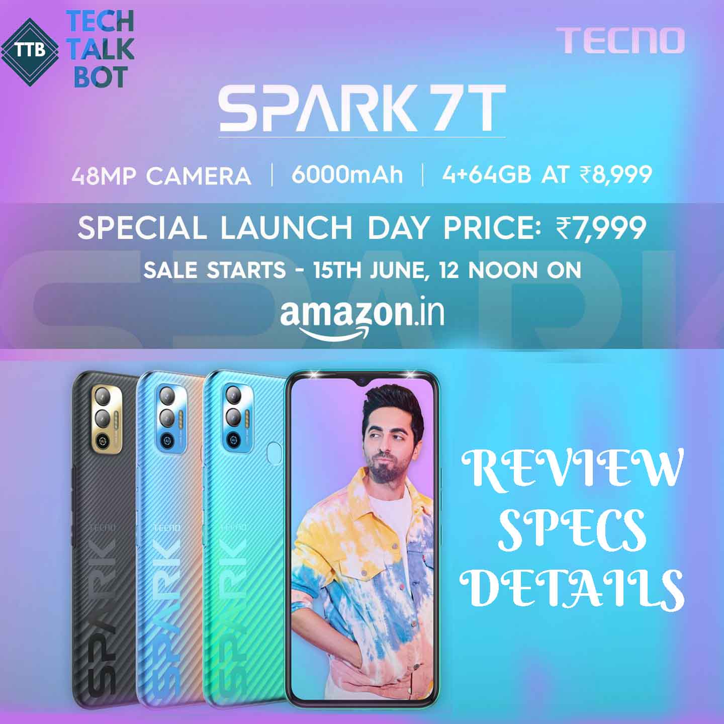 Tecno Spark 7T Price in India | Review | Specifications | Amazon | Flipkart
