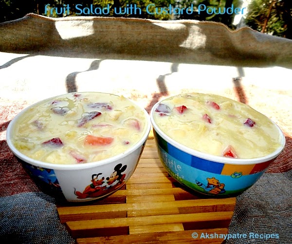 Vidya's Recipes: Fruit salad with vanilla flavoured custard powder recipe