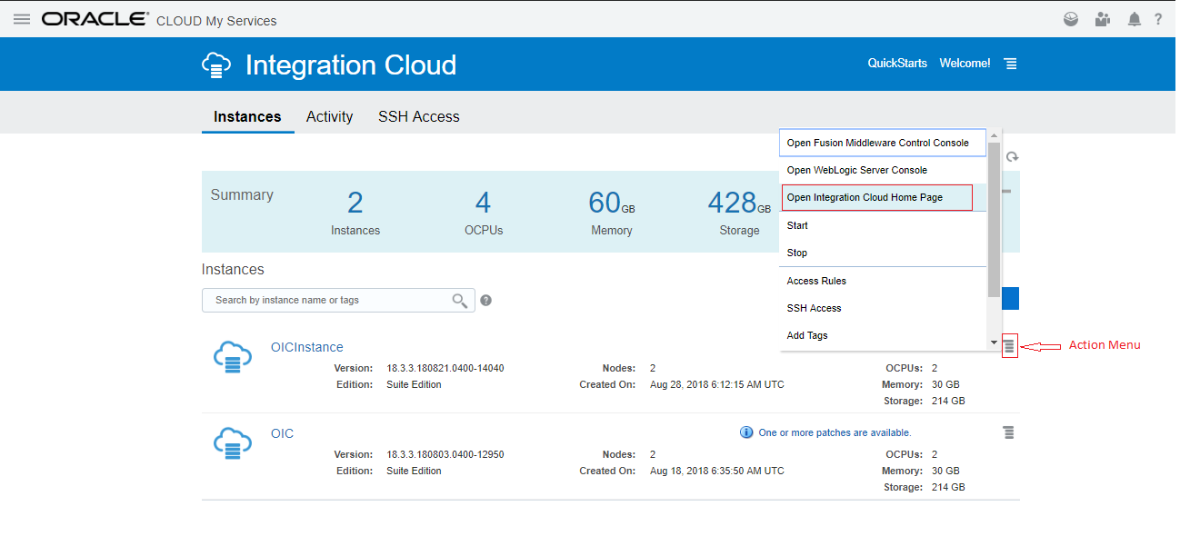 Provisioning The Oracle Integration Cloud Oic Instance Techsupper