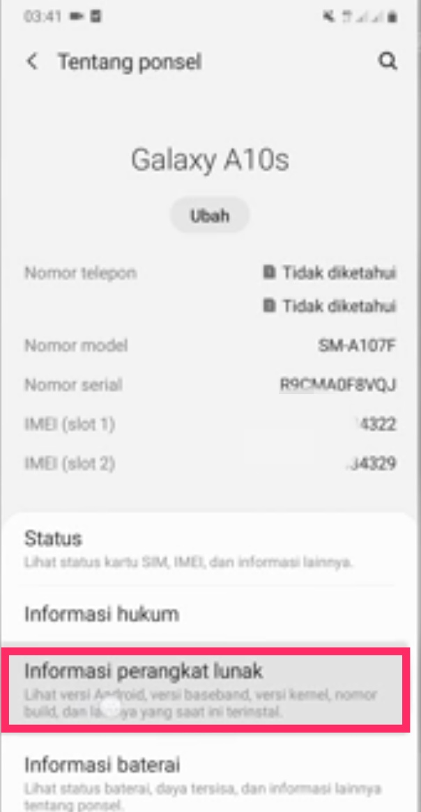 Cara melihat versi Android Pie
