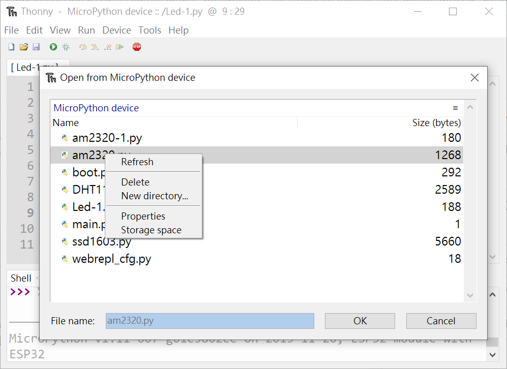 MicroPython筆記(03)：使用Thonny IDE在NodeMCU/ESP32編譯MicroPython程式