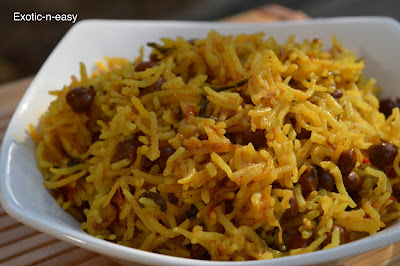 exotic-n-easy cooking: Channa Palak Pulao (Gram Spinach Rice)