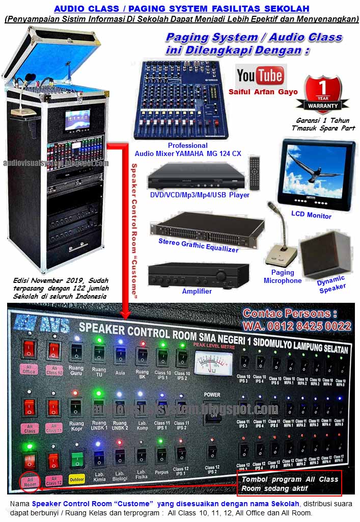 Sound System Ruang Kelas Fasilitas Sekolah