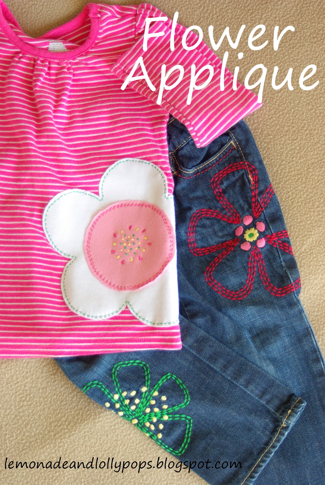 Lemonade and Lollypops: Flower Applique Shirt Tutorial