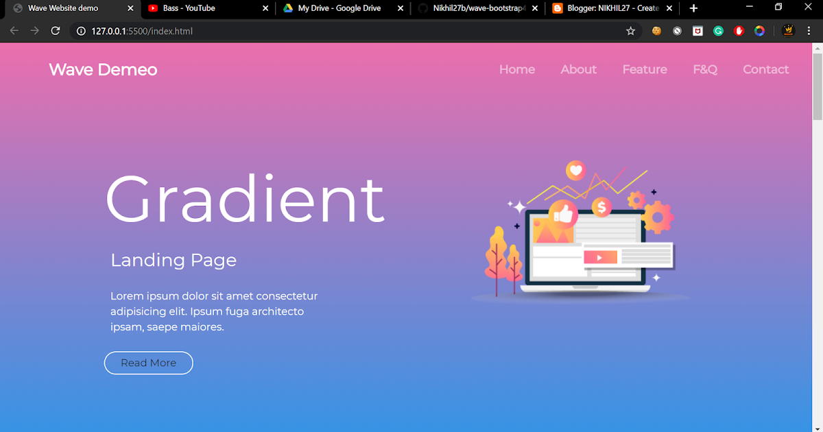 Wave Website Design Using Bootstrap 4 Html Anc Css 2020 NIKHIL27 Wave Website Design Using Bootstrap 4 Html Anc Css 2020 NIKHIL27
