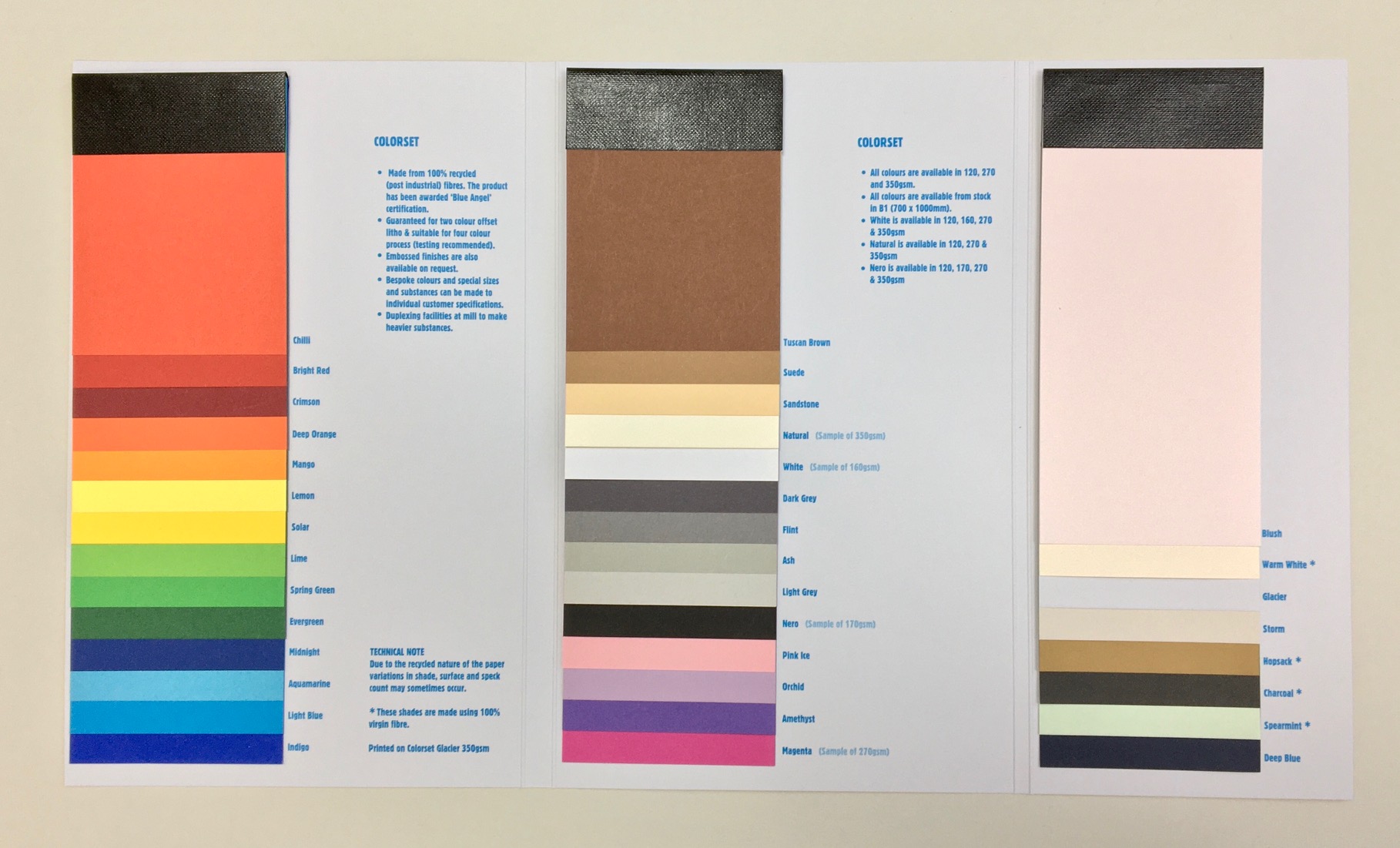 Justin's Amazing World At Fenner Paper: Colorset has 36 shades...