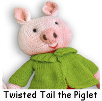 Twins' Knitting Pattern MiniShop: Little Twisted Tail the Piglet ...