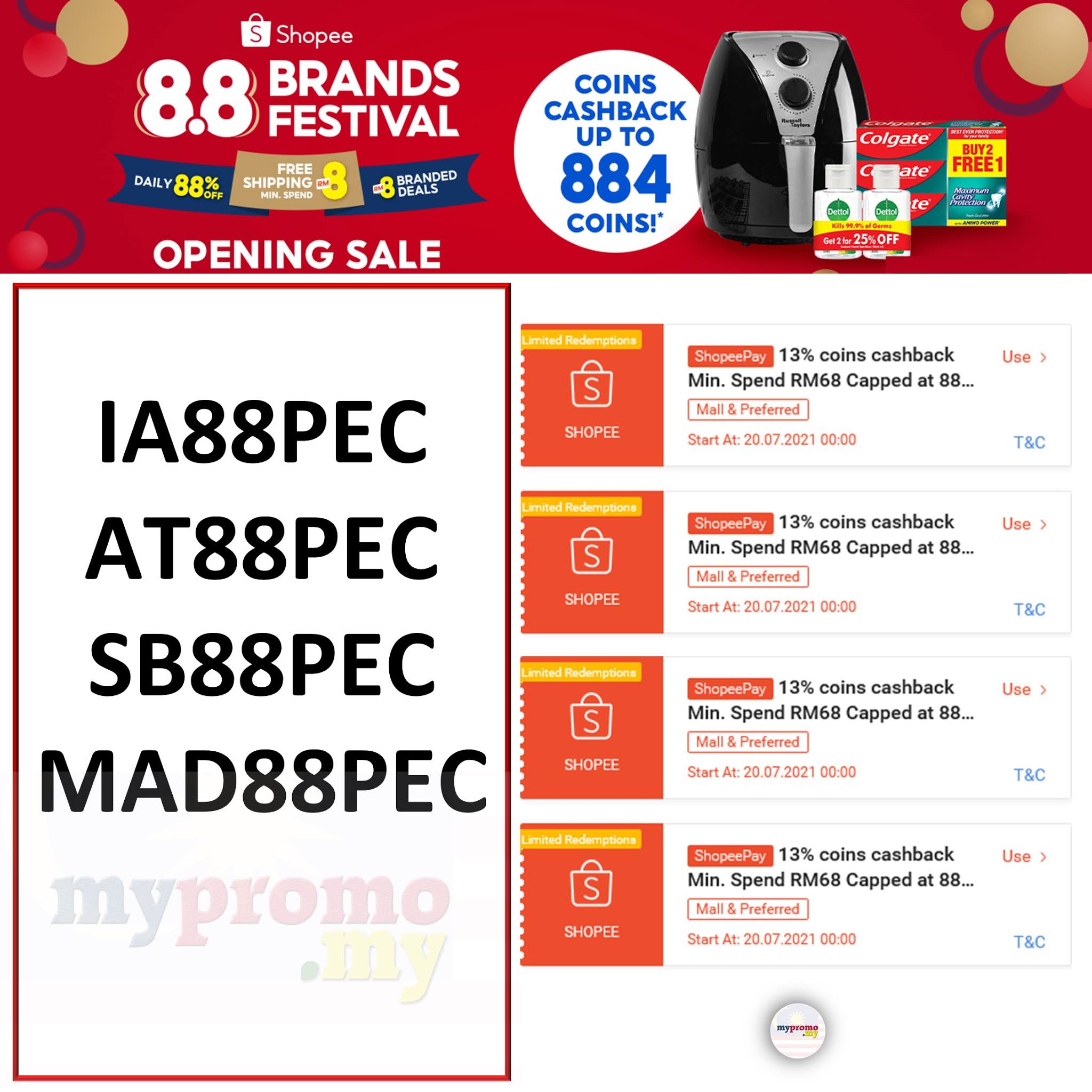 Shopee 8.8 - Opening Sale Voucher Codes - Shopping Chat
