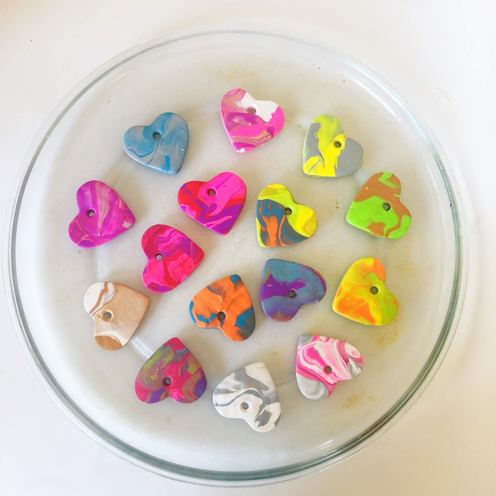 Marbled hearts to celebrate Valentine's Day