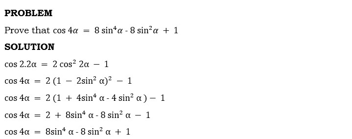 Double Angle Formula: Prove That Cos 4𝞪 - Fisika & Matematika