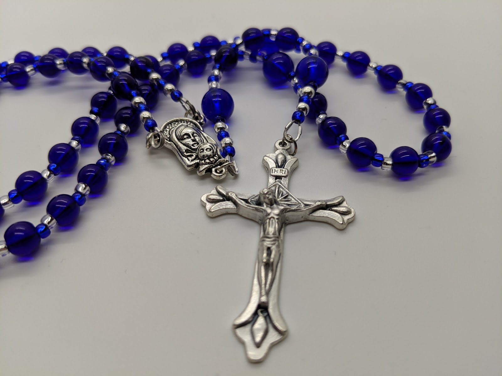 Rosary in Cobalt Blue Glass