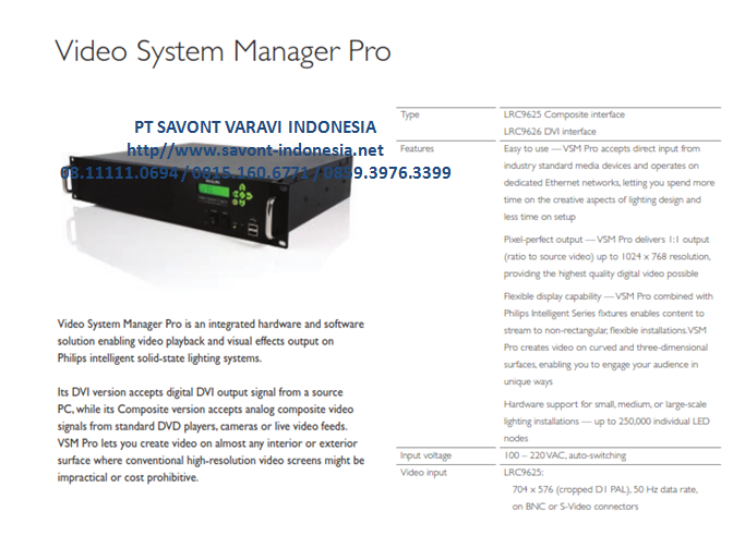PHILIPS-7SSL Controls and Power Supply-Video System Manager Pro ...