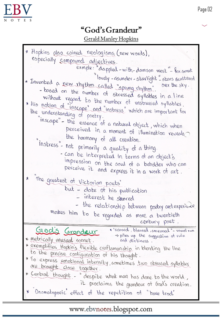 TOPPER'S NOTES: "God's Grandeur" | G. M. Hopkins | Short Exam Notes