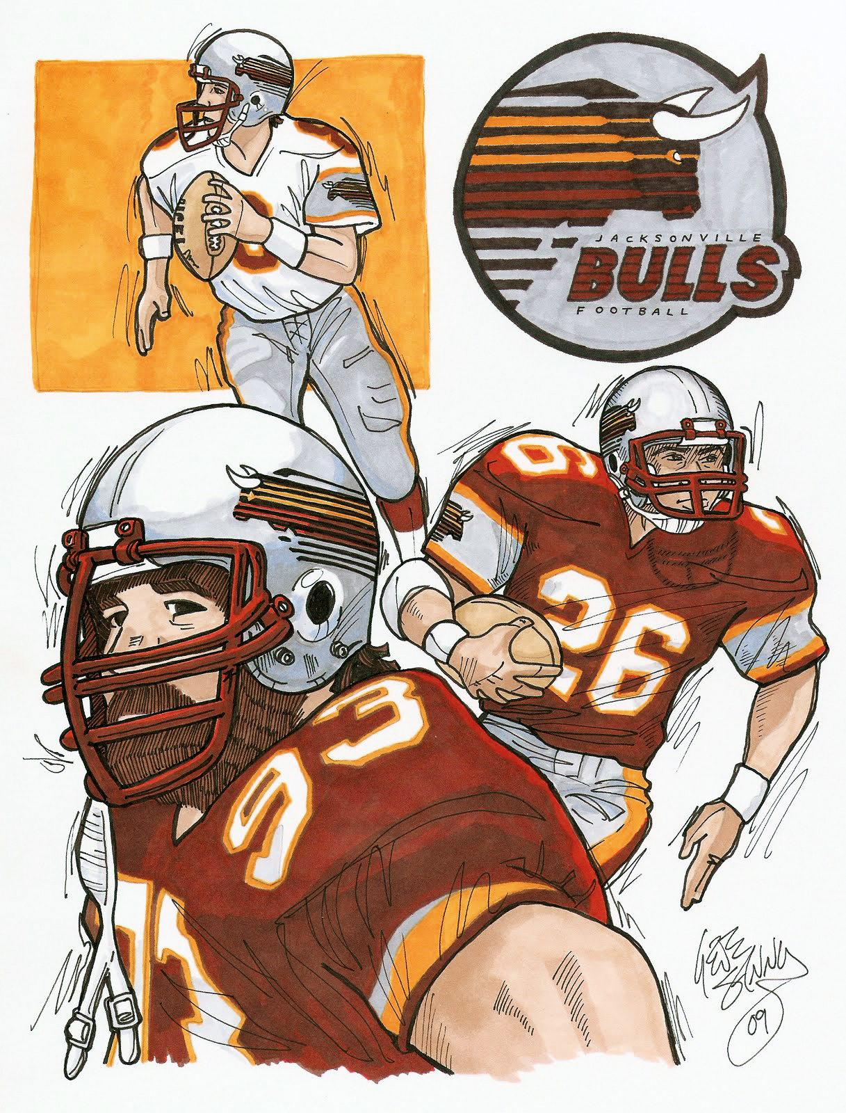 Pro Football Journal Presents: NFL Art: USFL Art by Gene Sanny