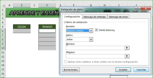 ¿Cómo usar las VALIDACIONES de DATOS en celdas y rangos en EXCEL ...