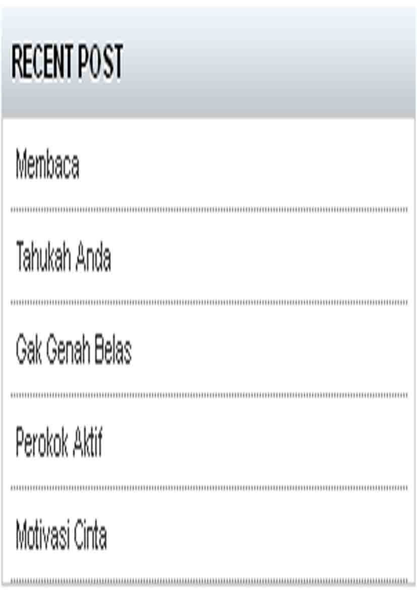 Cara mudah membuat Recent Post atau Postingan Terbaru | Pro Copas Dot Com