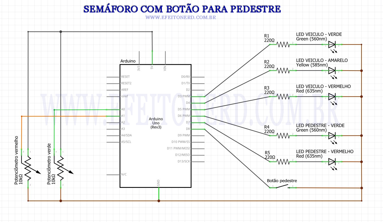 Efeitonerd Arduino Projetos Semáforo Com Botão Para Pedestre