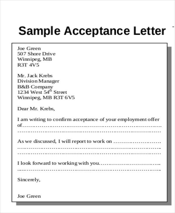 Business Proposal Acceptance Letter Template ~ Resume Letter