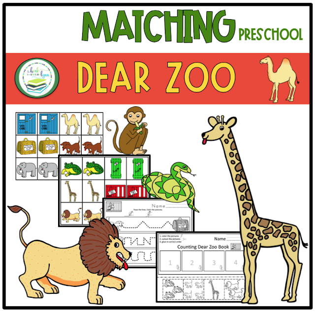 DEAR ZOO MATCHING, COUNTING AND FINE MOTOR ~ Book Units by Lynn